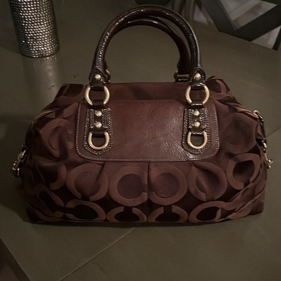 Coach | Bags | Vintage Coach Bag Authentic Brown In Brown With Blue ...
